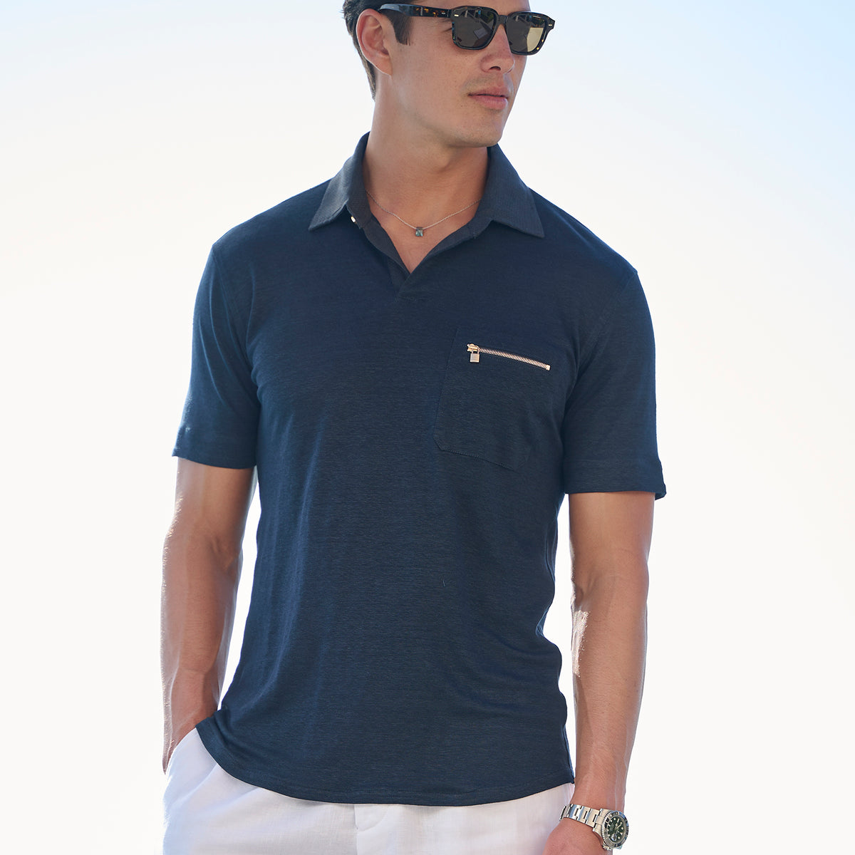 Linen Jersey Zip Polo – Gorsuch
